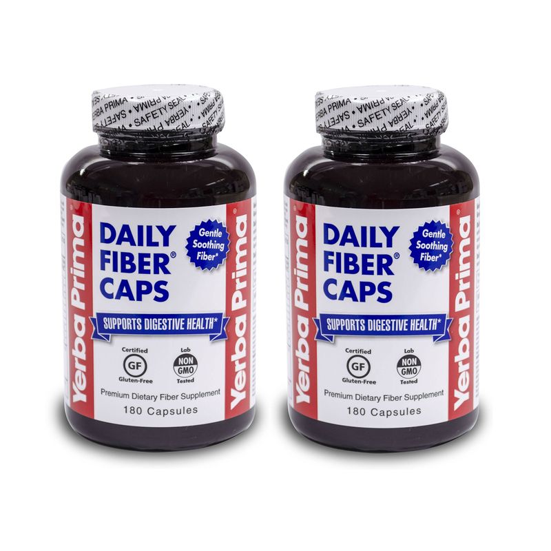 Yerba Prima Daily Fiber Formula - 180 caps (Pack of 2) - Soluble ...