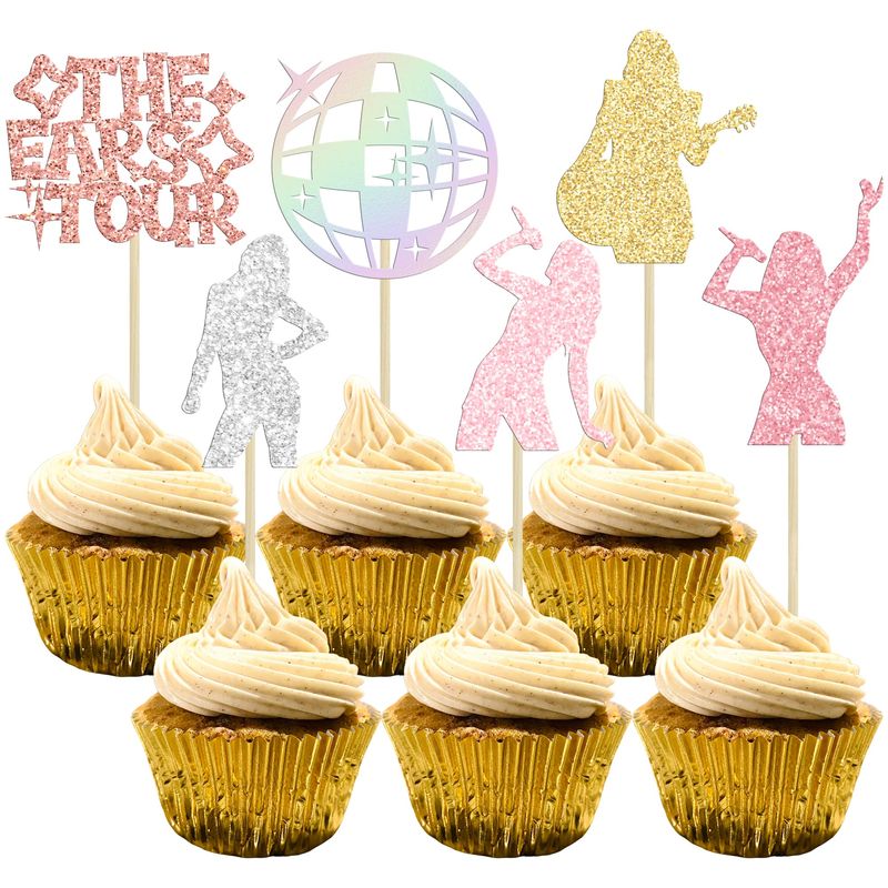 Gyufise 24Pcs Music Singer Cupcake Toppers Popular Singer Cupcake Pick ...