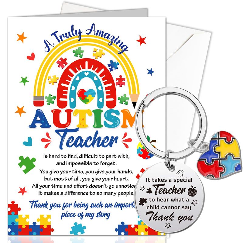HOWAF Autism Teacher Gifts, Thank You Teacher Gifts Autism Card autism ...