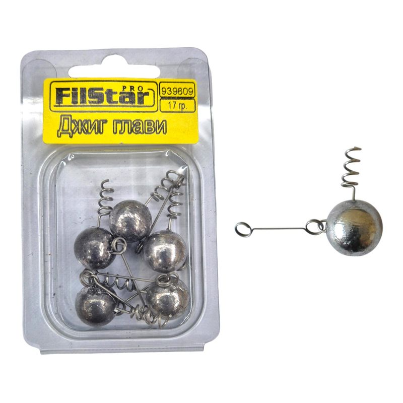 PRO FILSTAR Jig Heads for Artificial Bait, 5 x 17 g, Screw Heads ...