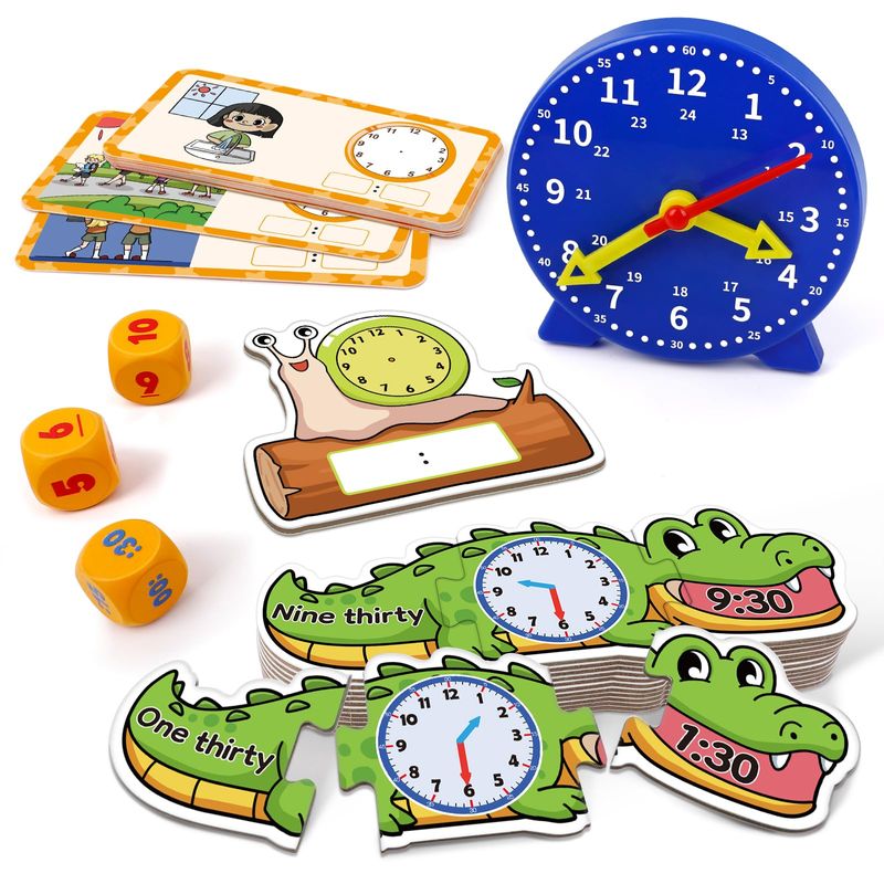 Edulok Toddler Learning Clock, Telling Time Teaching Clock for Kids ...