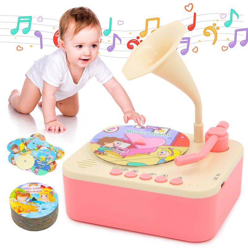 Toddler Phonograph with 96 Learning Cards, Story and Music Player for ...