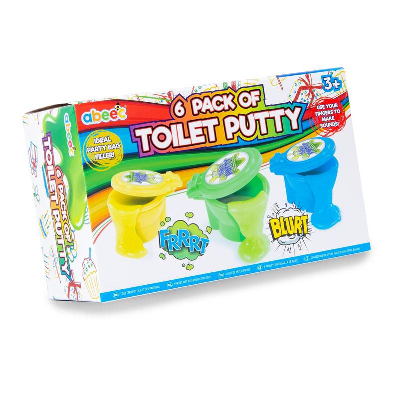 abeec 6 Pack Of Toilet Putty With 3 Slime - Party Bag Fillers - Putty ...