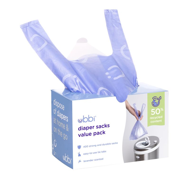 Ubbi Disposable Nappy Sacks, Lavender Scented, Easy-To-Tie Tabs, Baby ...