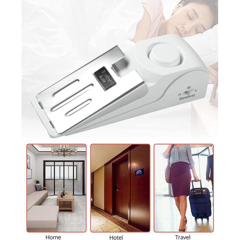 Door Stop Alarm Wireless Home Travel Security System Portable Safety ...
