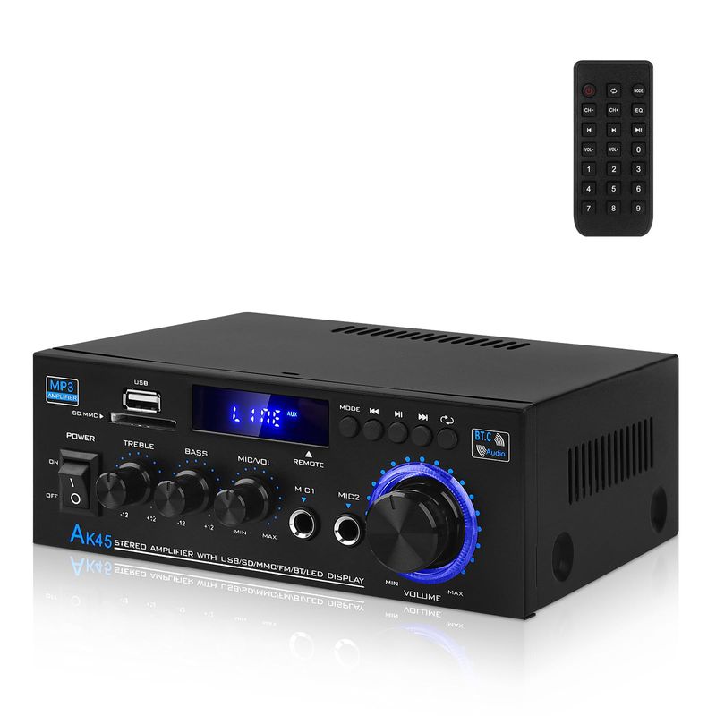 yusvwkj Bluetooth Amplifier, AK-45 2 Channel HiFi Amplifier Bluetooth 5 ...