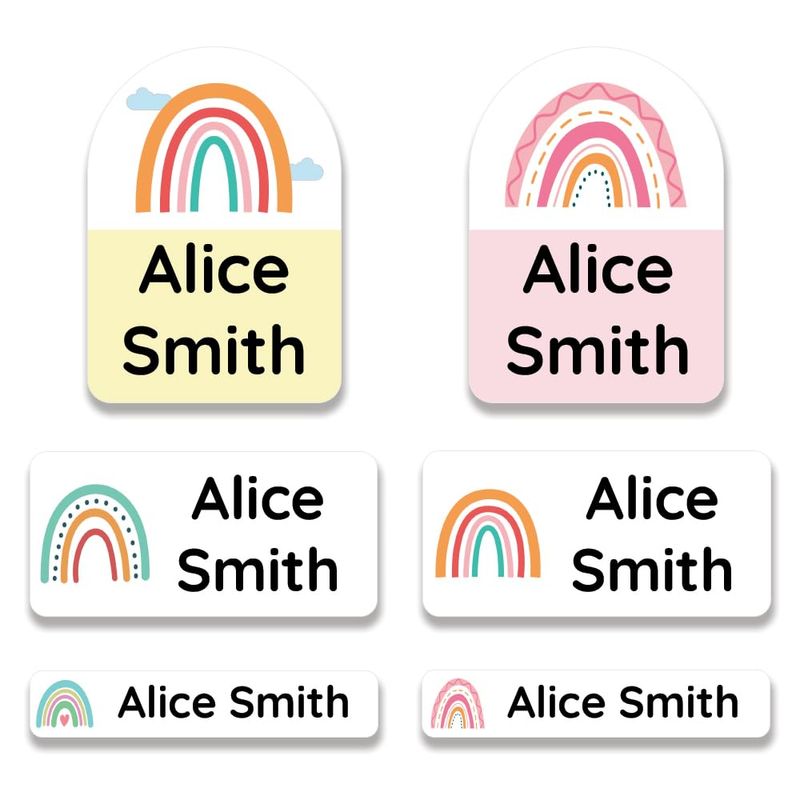 Pack of 82 Name Stickers for Kids School Uniform Name Labels Stick on ...