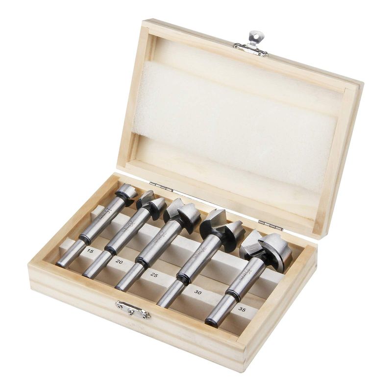 Forstner Bit Set 5 Pcs - HPHOPE Forstner Bits for Wood, Wood Drilling ...