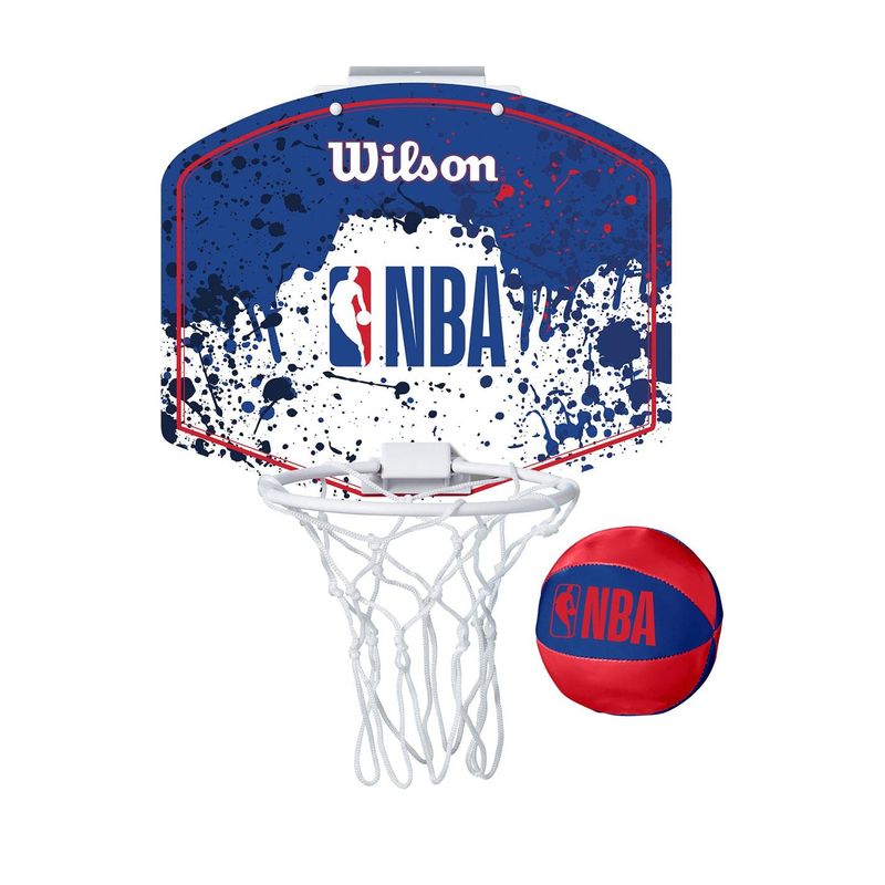 Wilson Mini NBA-Team Basketball Hoop, NBA-Logo, Plastic, Red/White/Blue ...