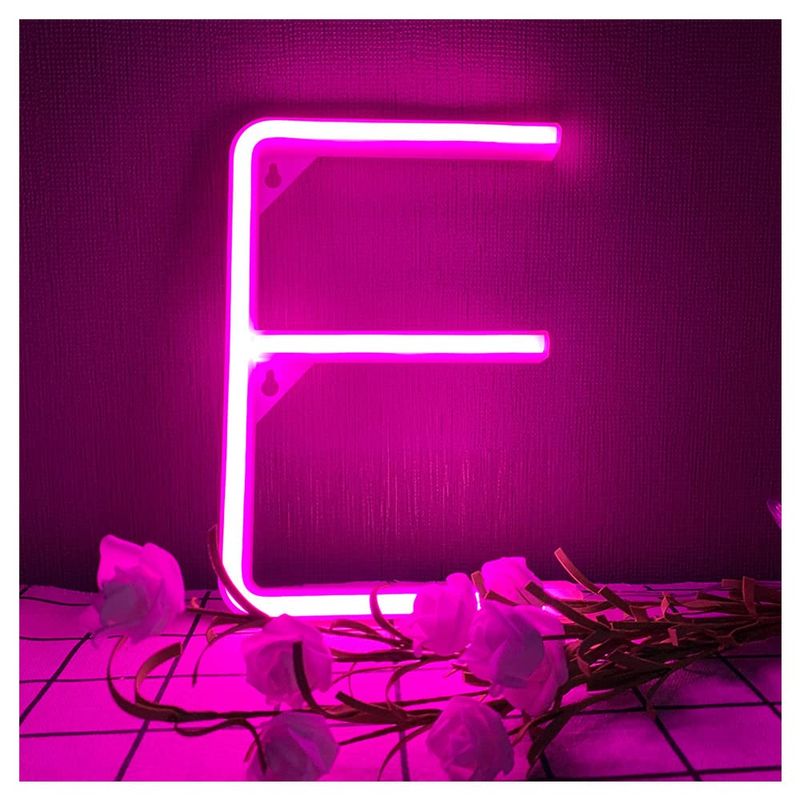 ENUOLI LED Pink Neon Letters Sign Neon Night Lights LED Alphabet Neon ...