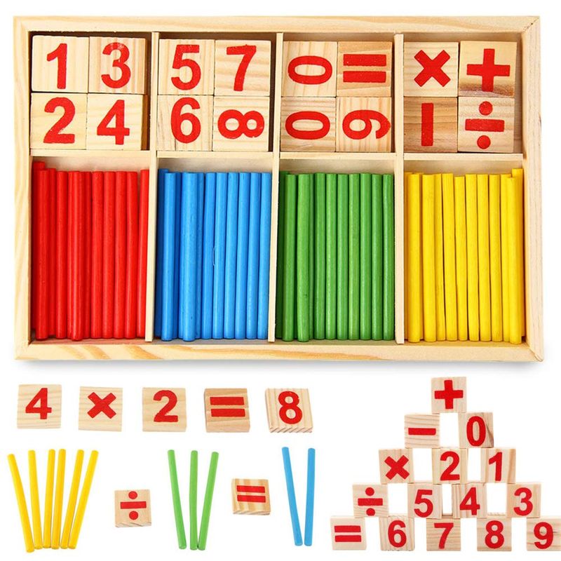 Wooden Calculator Toy, Number Stick, Counting Toy, Math Stick, Math ...