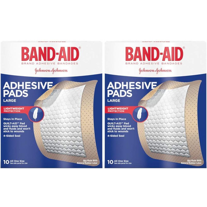 Band-Aid Brand Adhesive Bandages, Large Adhesive Pads, 10-Count ...
