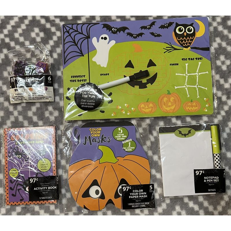 Kids Halloween Activity Bundle 5 Items-Dry Erase Board Stamp Note Color ...