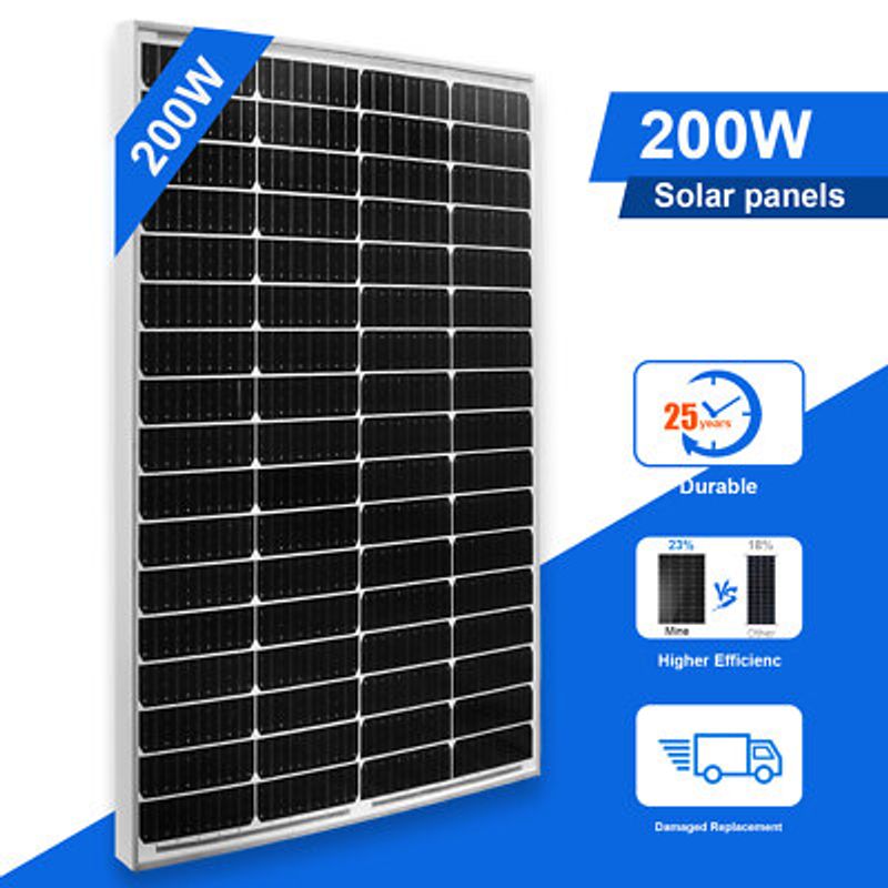 200W Monocrystalline Solar Panel Solar Panel 12V Camping RV Home Boat Off Grid - Online ...