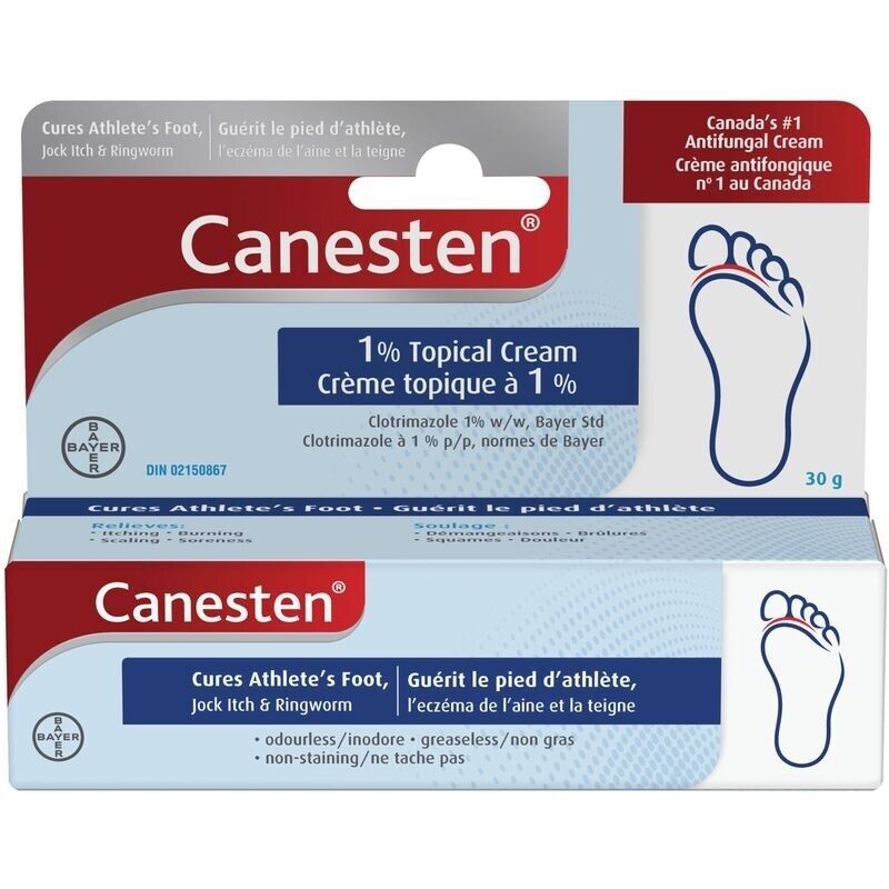 Canesten Antifungal Topical Cream Cure 30g for Athlete’s Foot SHIPS IN ...