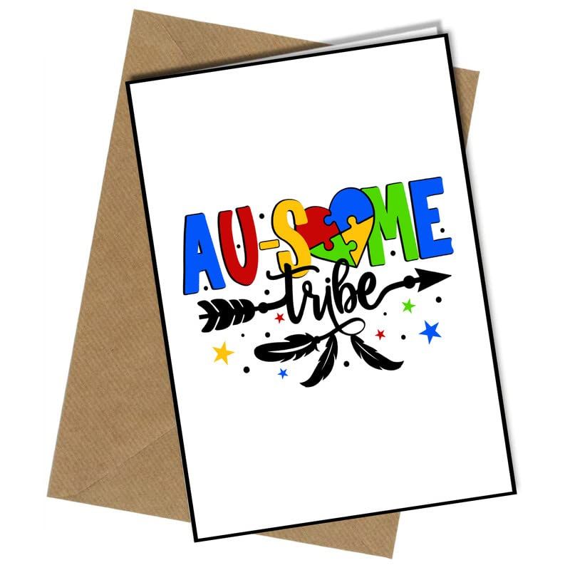 Autism Awareness Ausome Tribe A5 Birthday Card | Envelope Included ...
