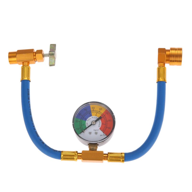 Aupoko R134A AC Refrigerant Charge Hose Kit, 1/2’’ Self-Sealing Valve ...