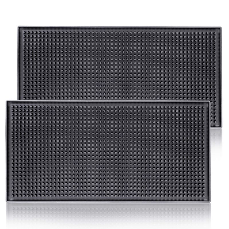 Rubber Bar Mats for Countertop by ProTensils - 12" x 6" Black Bar Mats ...