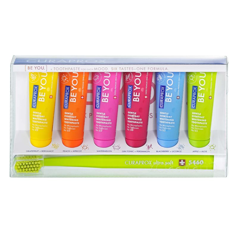 Curaprox Be You Six-Taste-Pack - Mini Travel Size Toothpaste and ...