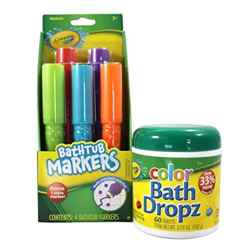 Crayola Bathtub Markers and Crayola Color Bath Drops, 60 tablets ...