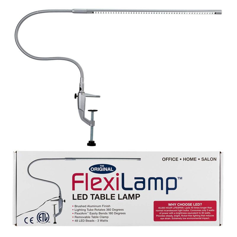 Americanails Original FlexiLamp - LED Table Desk Lamp - Removable Clamp ...