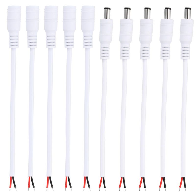 PATIKIL 6" DC Power Cable, 40 Pcs 5.5mm x 2.1mm Barrel Plug Socket ...