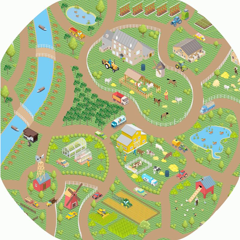 Farm Building Block Style Vinyl Tuff Tray Insert - 60 x 60 cm - Ideal ...