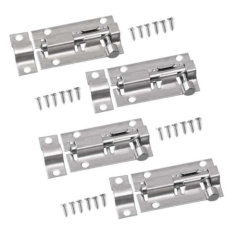 4 Small Bolt Lock, Door Bolt Barrel Sliding Latch Lock with Screws for ...