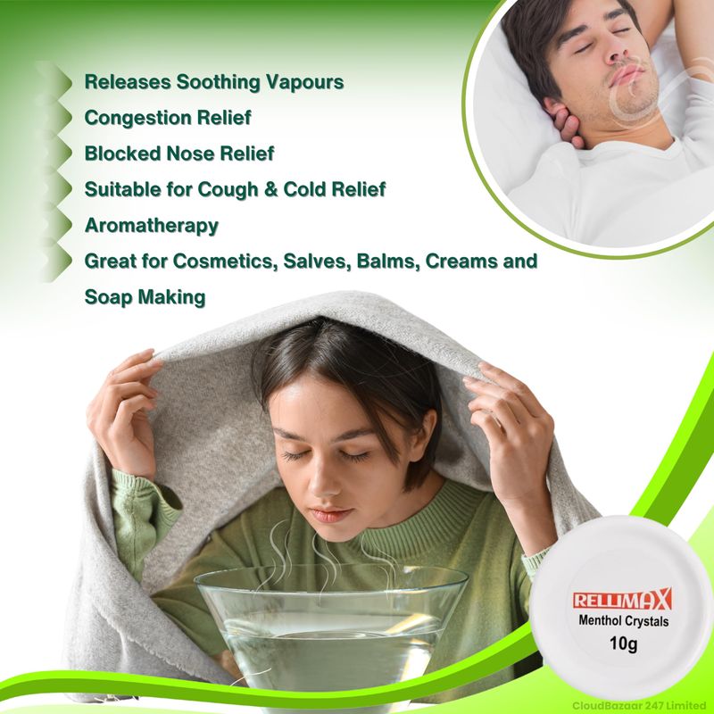RelliMax Menthol Crystals 10gm, Fast Acting Menthol Vapour for ...