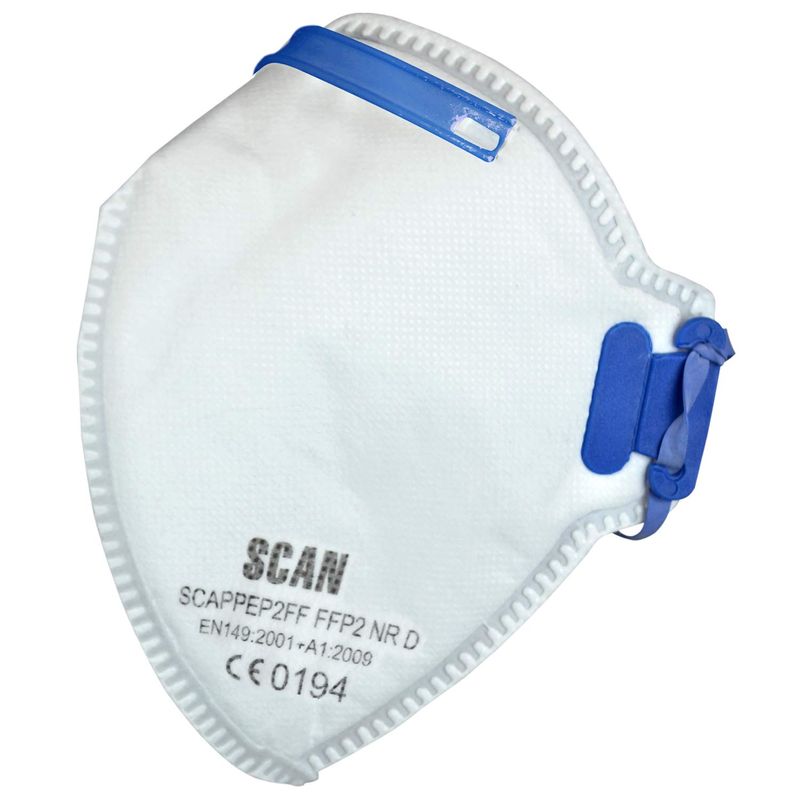 Scan SCAPPEP2FFB FFP2 Fold Flat Disposable Masks Pack of 20 - Online Marketplace - EveryMarket