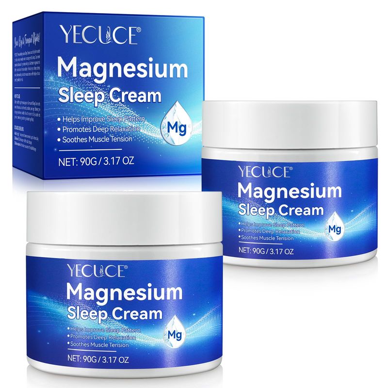 Magnesium Soothing Sleep Cream,2 x 90g Magnesium Skin Muscle & Body ...
