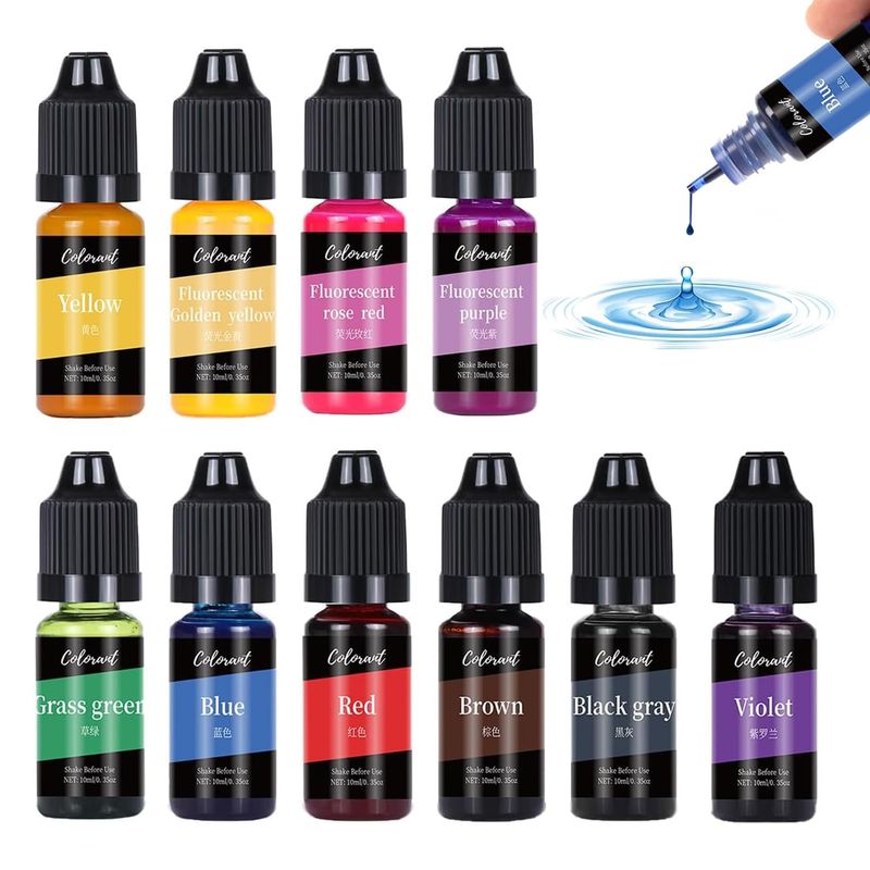 Candle Dye, 10 Colors Candle Wax Dye Highly Concentrated Oil-Based ...