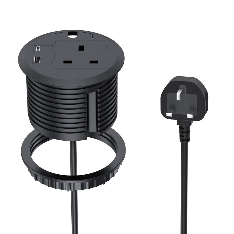 Desk Power Socket with USB C PD 20W,BQO Desk Grommet Power Socket 80mm ...