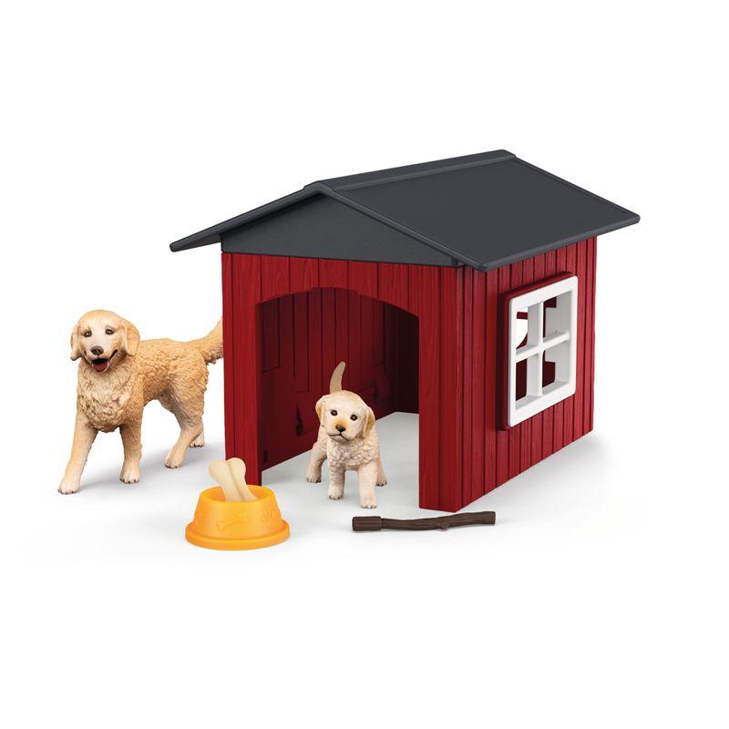 Schleich Farm World - 6pc Toy Dog Kennel Play Set with Golden ...