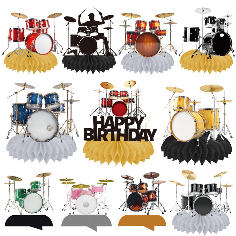 Drum Honeycomb Centerpieces 12Pcs Drum Birthday Party Table ...