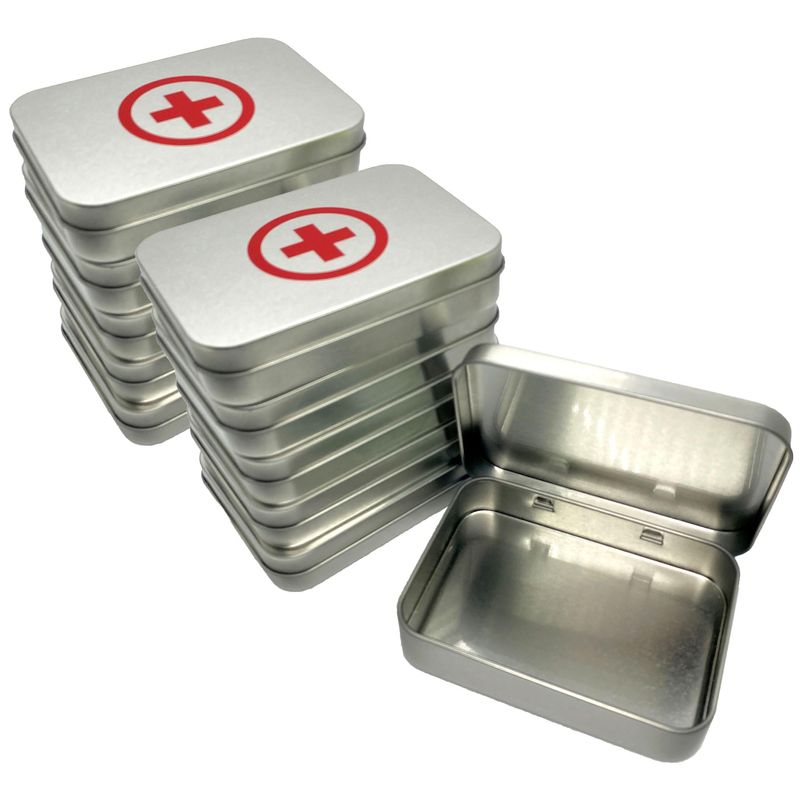 Small Empty First Aid Metal Tin Boxes (10 PCS) - Mini Storage Container ...