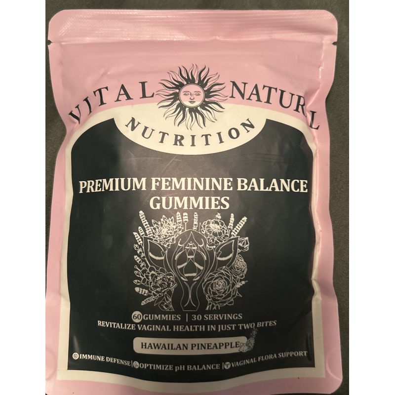 Vital Natural Feminine Balance Gummies - Hawaiian Pineapple 60 Gummies ...
