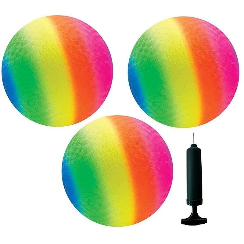 Toys+ 8.5 Inch Playground Balls (Set of 3) (3 Pack Rainbow Balls ...