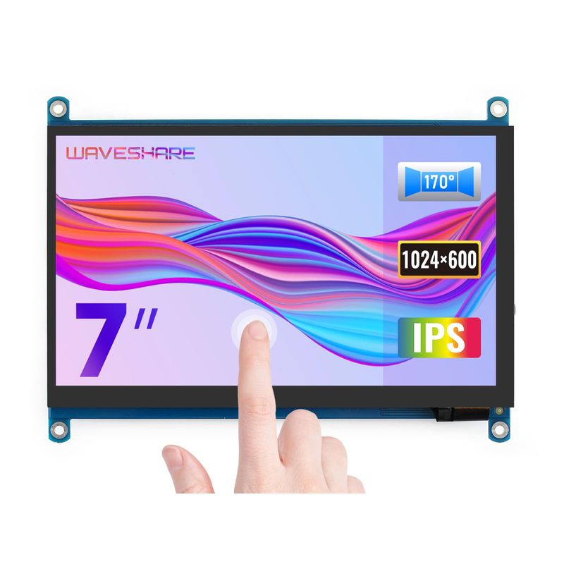 Waveshare 7inch Display for Raspberry Pi 4 Capacitive Touchscreen HDMI ...