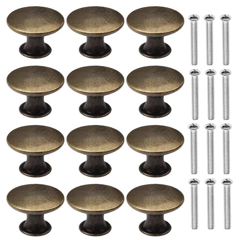 kuou 12 Pcs Bronze Kitchen Cabinet Drawers Cupboard Door Knobs, Vintage ...