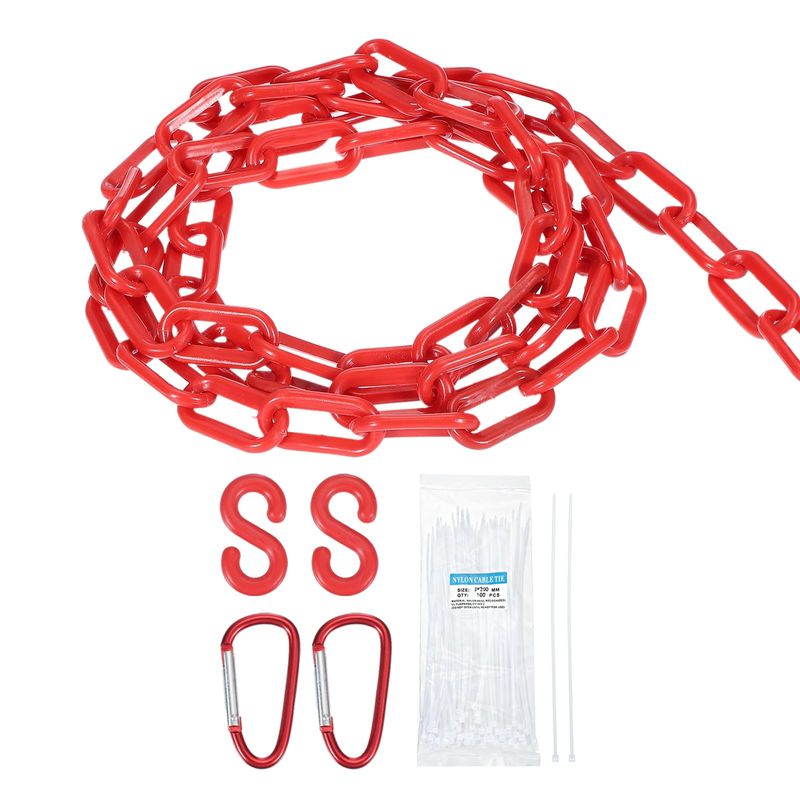 MECCANIXITY Plastic Chain 5 Ft/1.53 M, Safety Chain Red Plastic Chain ...