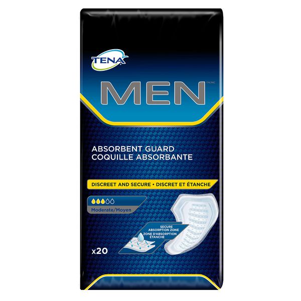 Tena Incontinence Guards for Men, Maximum Absorbency, 20 ct - Online ...