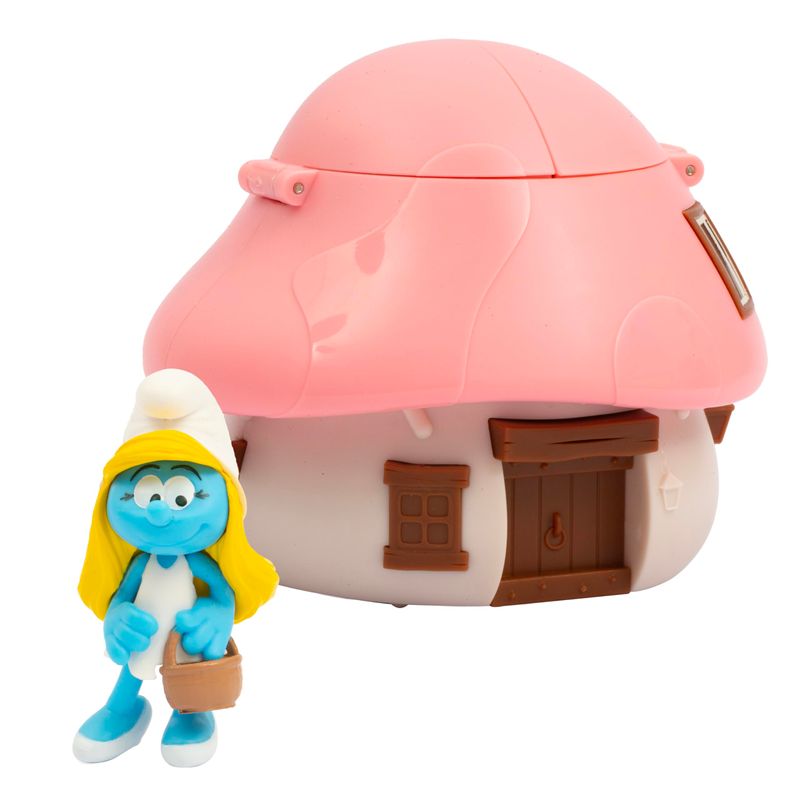 5.5cm Smurfette Smurf and Pink Roof House, Rechargeable Mechanism with ...