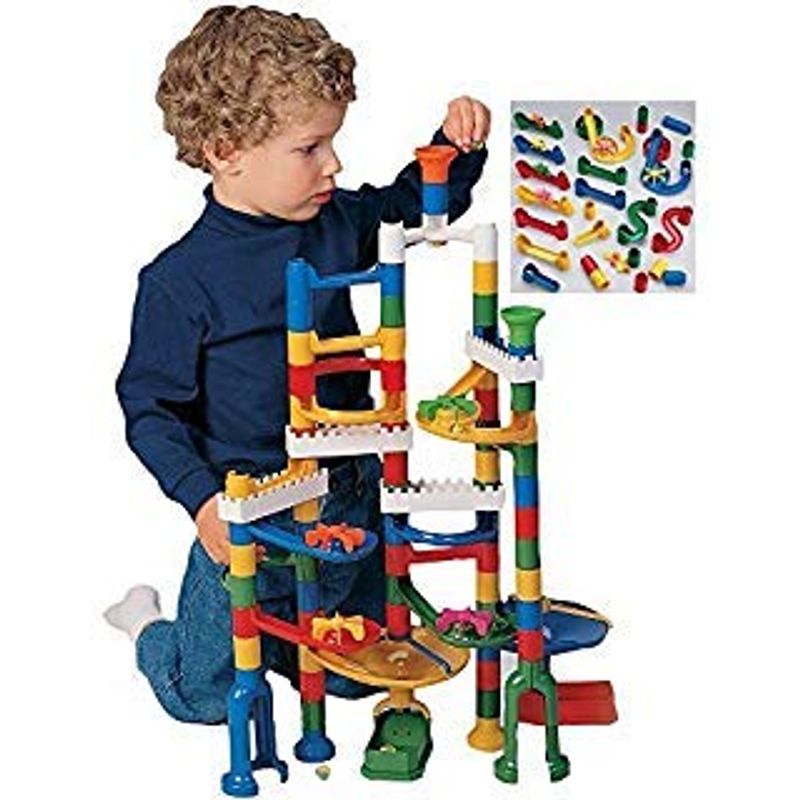 Constructive Playthings KFV-2 CP Toys 120 Pc. Build and Play Marble Run ...