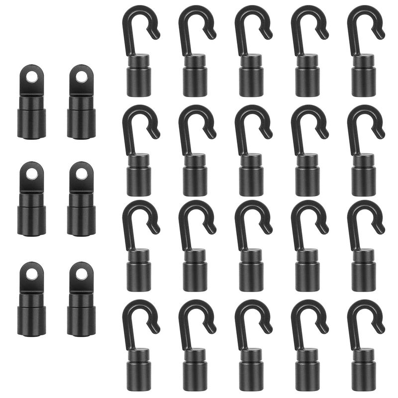 20 Pcs Bungee Shock Cord Hooks for 1/4 Inch Rope Terminal Ends - Tabbed ...