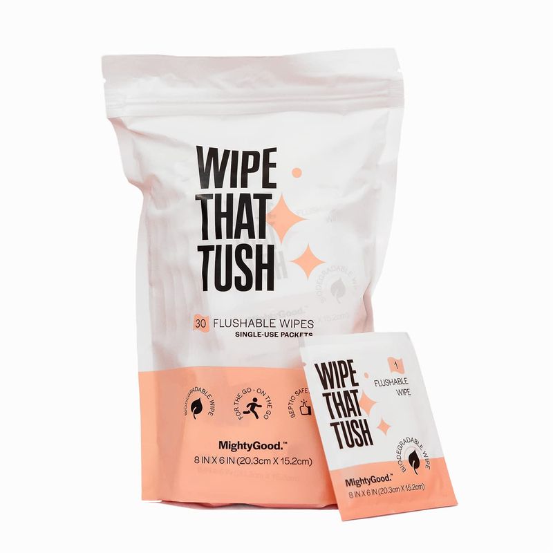 MightyGood. Wipe That Tush On-The-Go Flushable Wet Wipes - 1 Pack, 30 ...