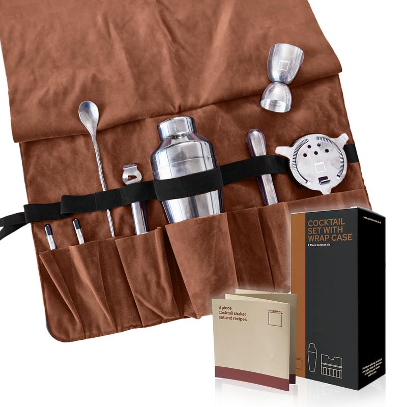 GooD ELEMENT, 8 Pieces, Cocktail Shaker kit, Pouch Set, Cocktail Making kit, Espresso Martini ...