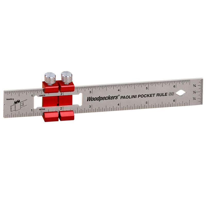 Woodpeckers Paolini Pocket Rule, Stainless Steel, 6" / 150mm Combo ...