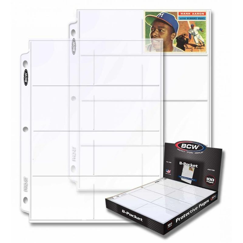 100 BCW PRO 8-POCKET BINDER PAGES - Online Marketplace - EveryMarket