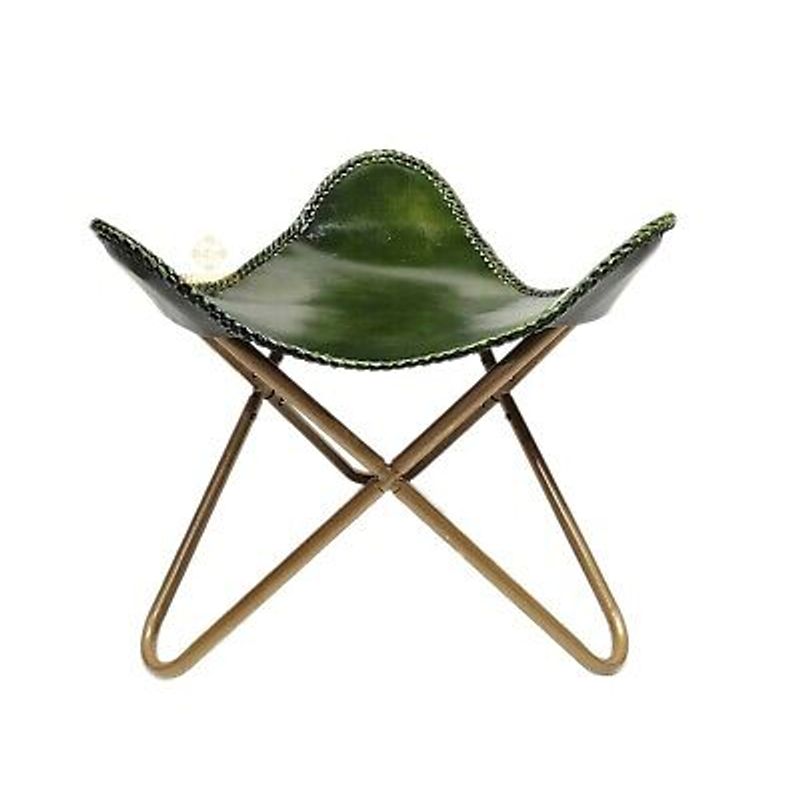 Green Handmade Leather Openable Foot Stool Office Relaxing Ottoman ...